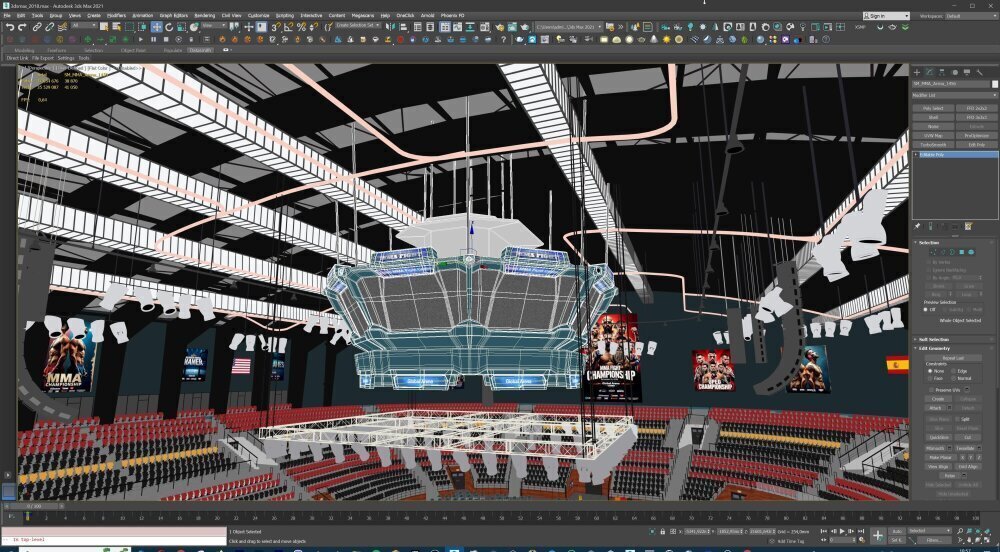 Mma Fight Arena Stadium Interior 3D model - Download Stadium on ...