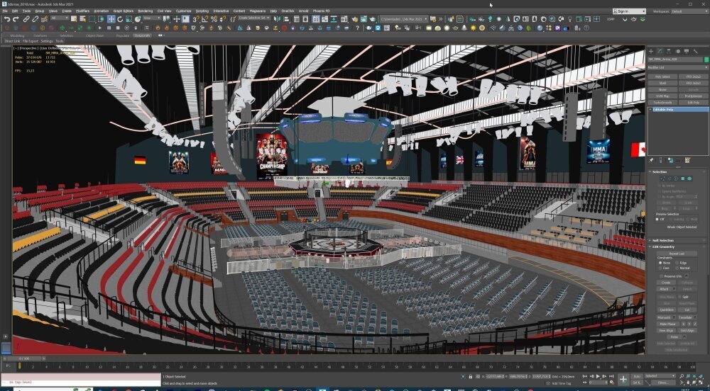 Mma Fight Arena Stadium Interior 3D model - Download Stadium on ...