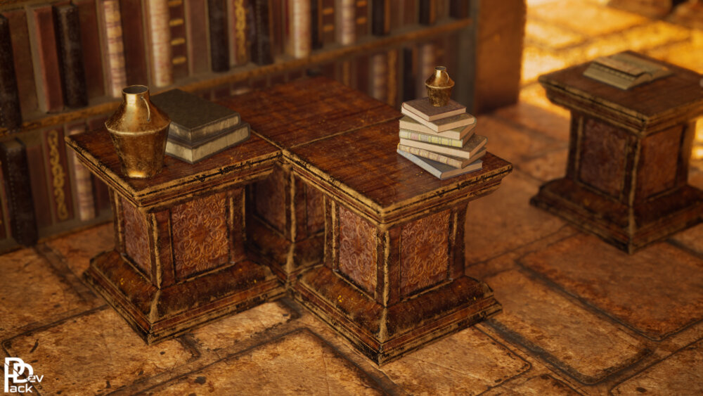 Biblioteca Antigua Con 43 Elementos Modelo 3D - Descargar ...