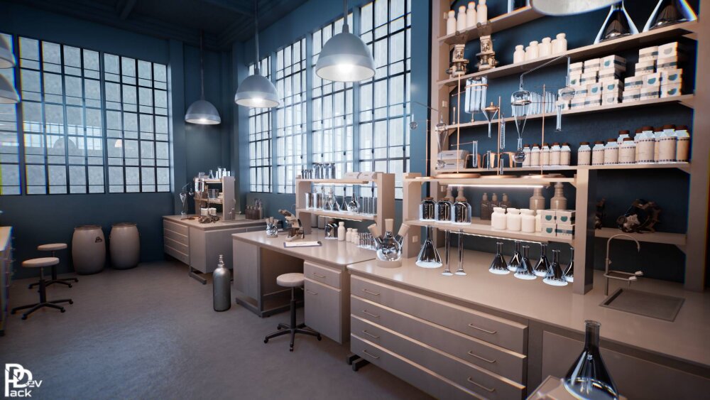 Chemical Laboratory Workshop 42 Assets 3D model - Download Game ...