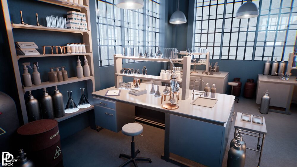 Chemical Laboratory Workshop 42 Assets 3D model - Download Game ...