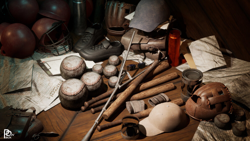 Baseball Props 24 Assets 3D 모델 - 다운로드 스포츠 장비 on 3DModels.org