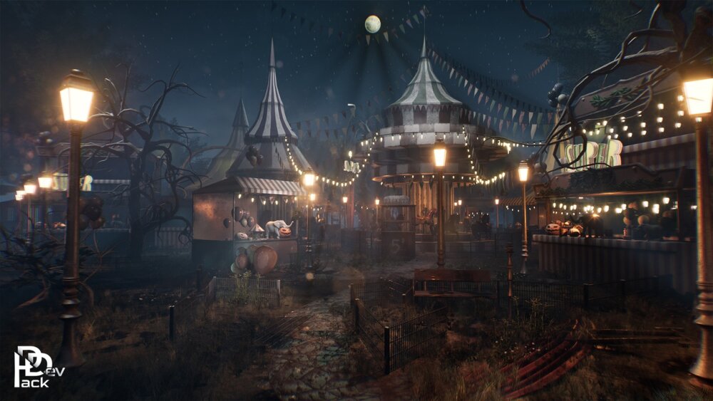 Vintage Carnival Carousel 82 Assets 3D model - Download Game locations ...