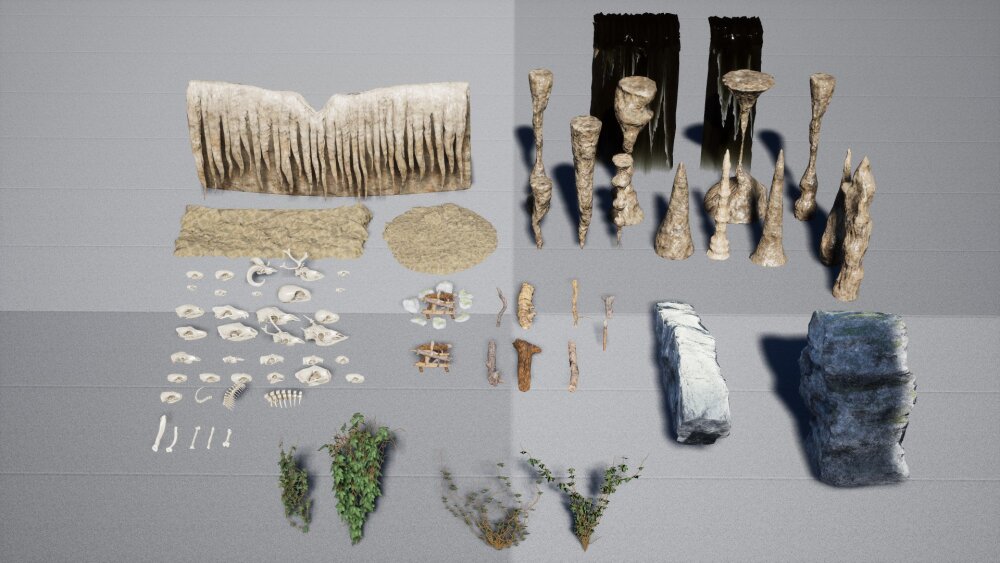 Cave Environment 68 Assets 3D model - Download Game locations on ...
