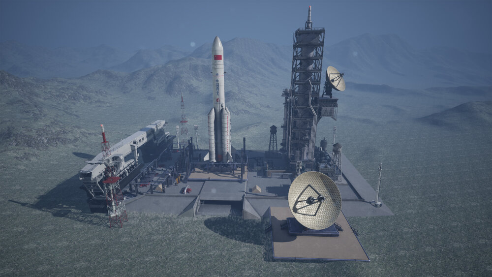 Chinese Rocket Launch 220 Assets 3D model - Download Rockets on ...