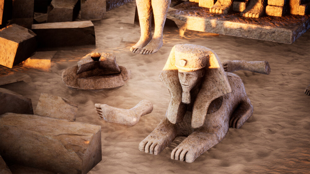 Ancient Egyptian Statues – 51 Assets 3D model - Download Game locations ...