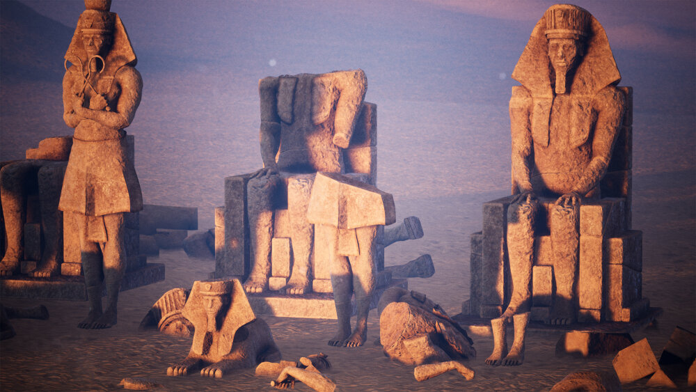 Ancient Egyptian Statues – 51 Assets 3D model - Download Game locations ...
