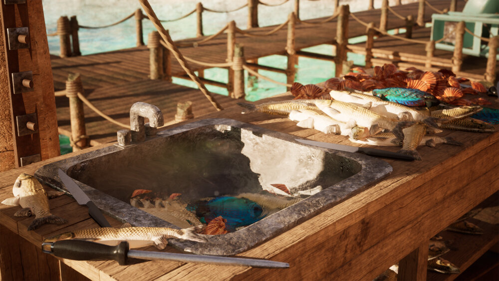 Fishing Dock 35 Assets 3D model - Download Game locations on 3DModels.org