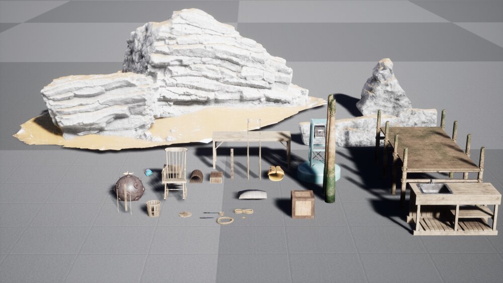 Fishing Dock 35 Assets 3D model - Download Game locations on 3DModels.org