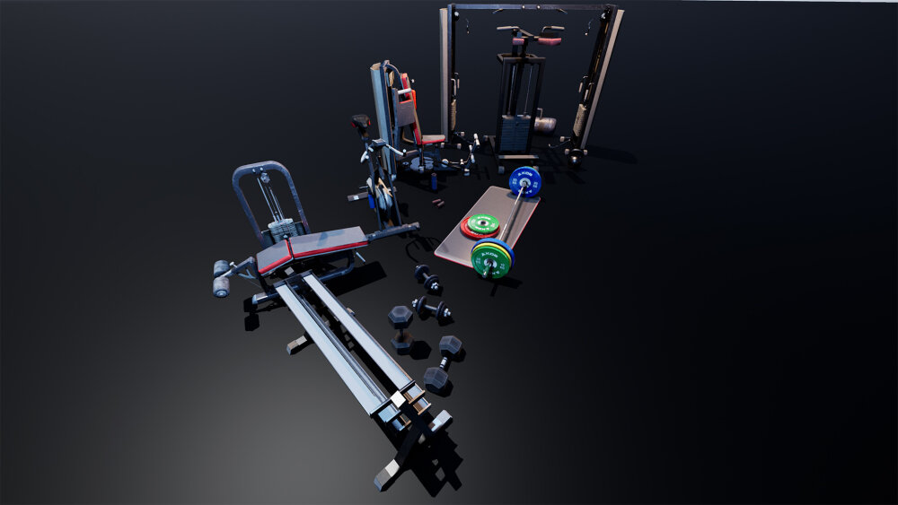 Gym Prop Package 3D model - Download Game locations on 3DModels.org