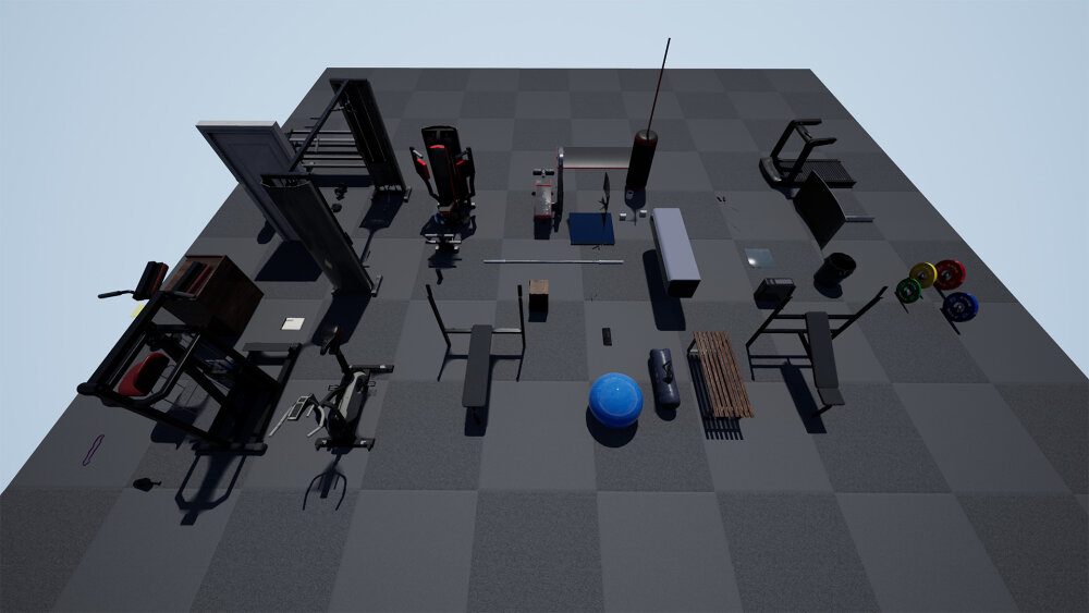 Gym Prop Package 3D model - Download Game locations on 3DModels.org