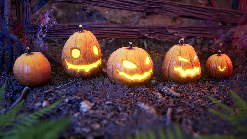 Halloween Pumpkins Set 10 Variations 3D model - Download Game locations ...