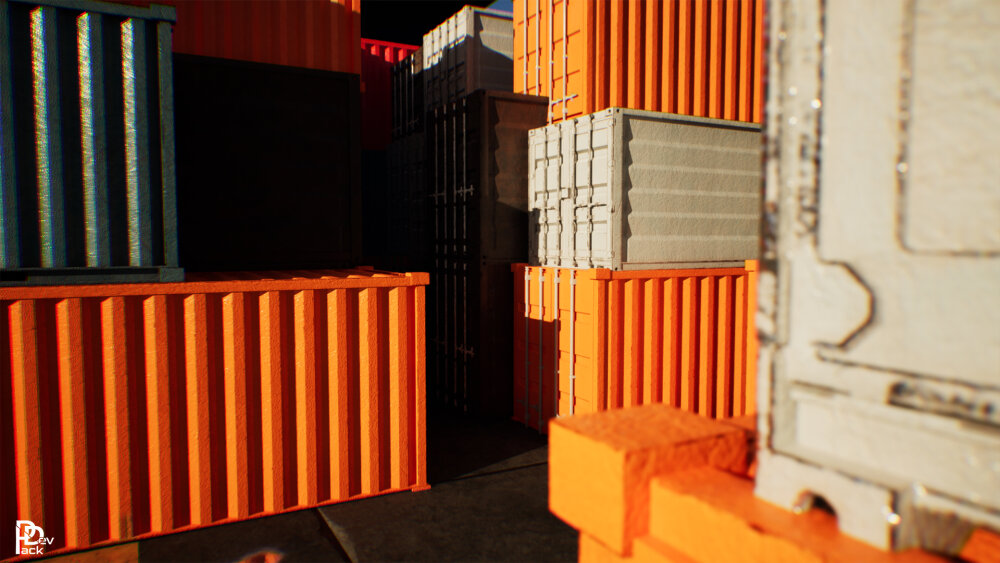 Industrial Containers 10 Assets 3D model - Download Game locations on ...