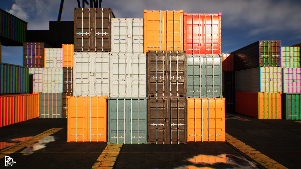 Industrial Containers 10 Assets 3D model - Download Game locations on ...