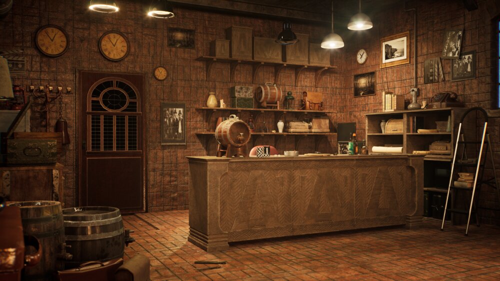 Mafia Hideout Theme Bar 152 Assets 3D model - Download Game locations ...