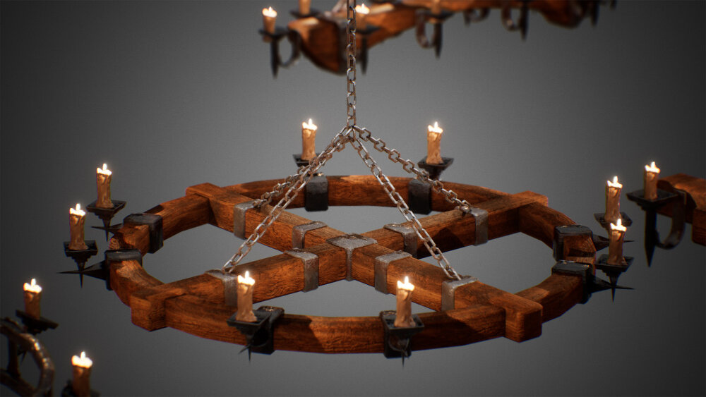 Medieval Chandeliers – 12 Assets 3D model - Download Game locations on ...
