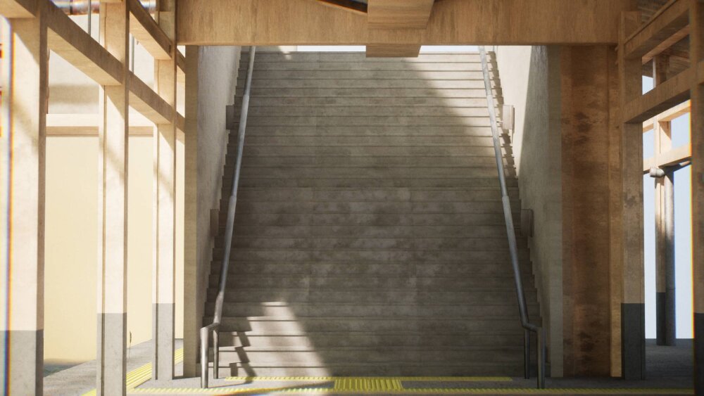 Modern Train Station 33 Assets 3D model - Download Game locations on ...
