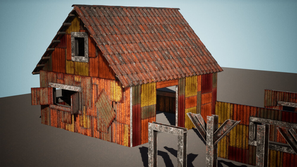 Modular Iron House 27 Assets 3D model - Download Game locations on ...