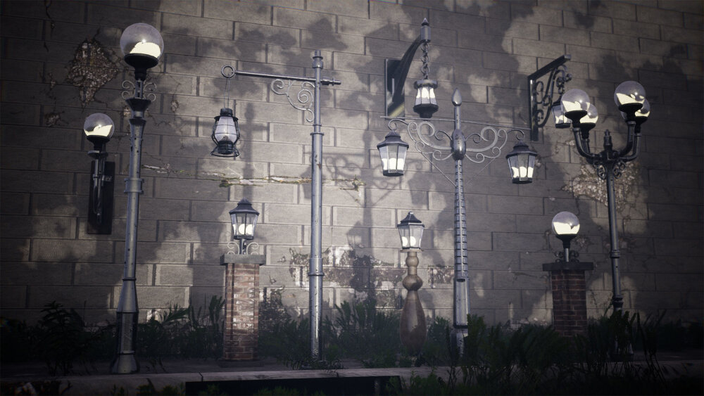 Modular Streetlights 46 Assets 3D model - Download Game locations on ...