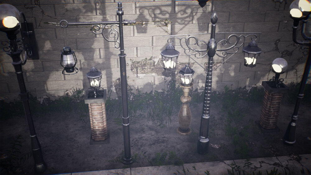 Modular Streetlights 46 Assets 3D model - Download Game locations on ...