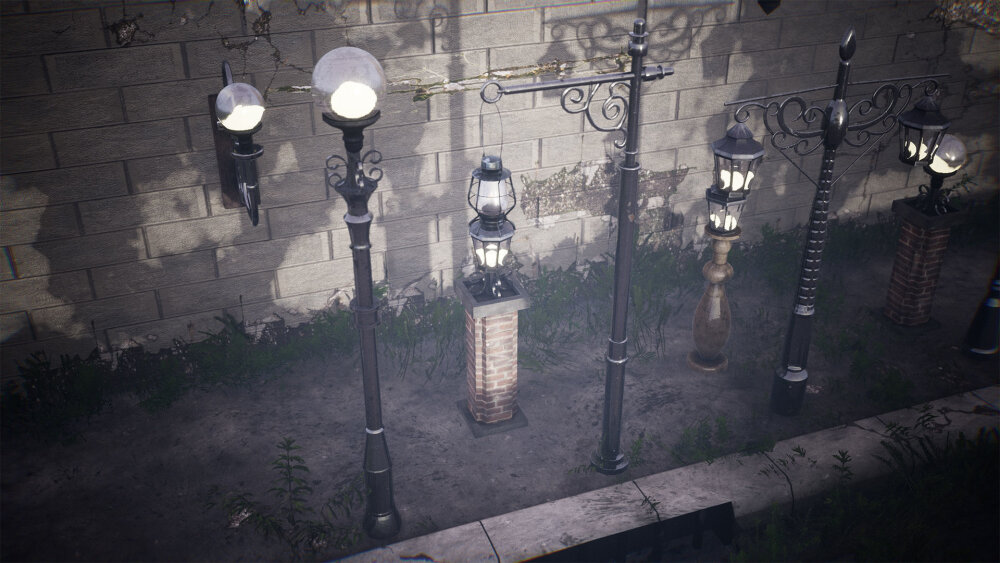 Modular Streetlights 46 Assets 3D model - Download Game locations on ...