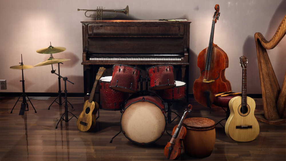 Musical Instruments 33 Assets 3D model - Download Musical Instruments ...