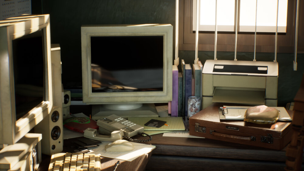 Old Office Props 33 Assets 3D model - Download Desktop Computer on ...