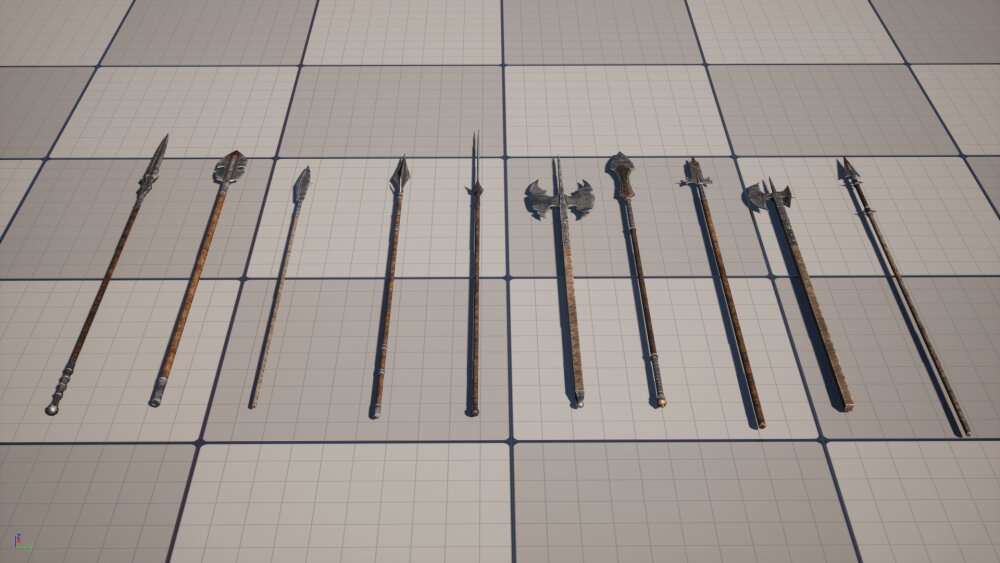 Pike Props 10 Assets 3D model - Download Bladed Weapon on 3DModels.org