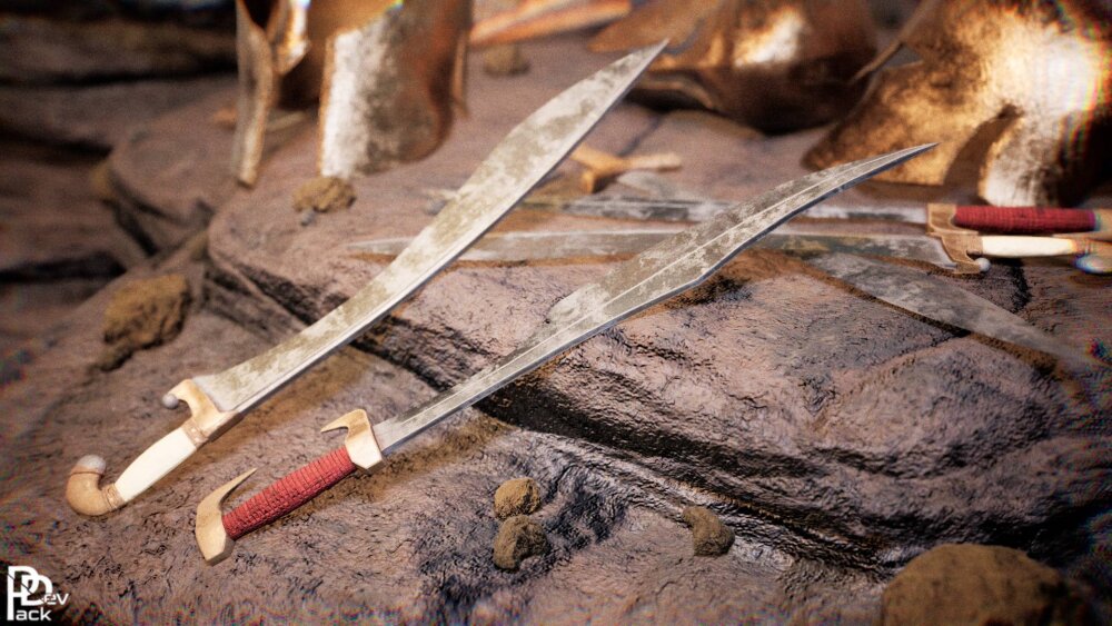 Spartan Weapons 17 Assets 3D 모델 - 다운로드 Bladed Weapon on 3DModels.org