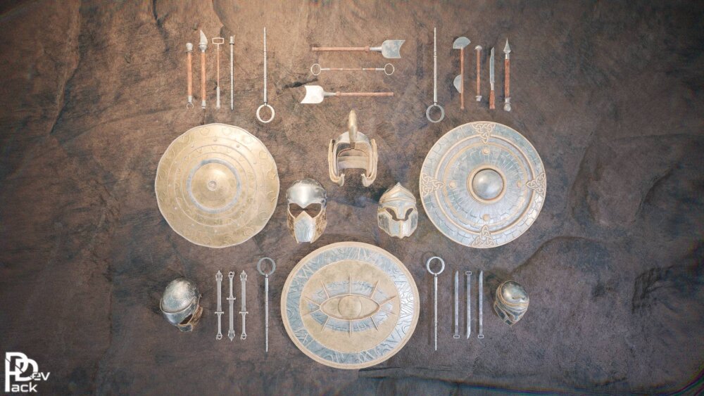 Spartan Weapons V2 23 Assets 3D model - Download Bladed Weapon on ...