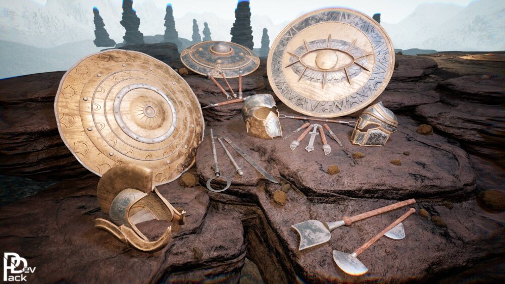 Spartan Weapons V2 23 Assets 3D model - Download Bladed Weapon on ...