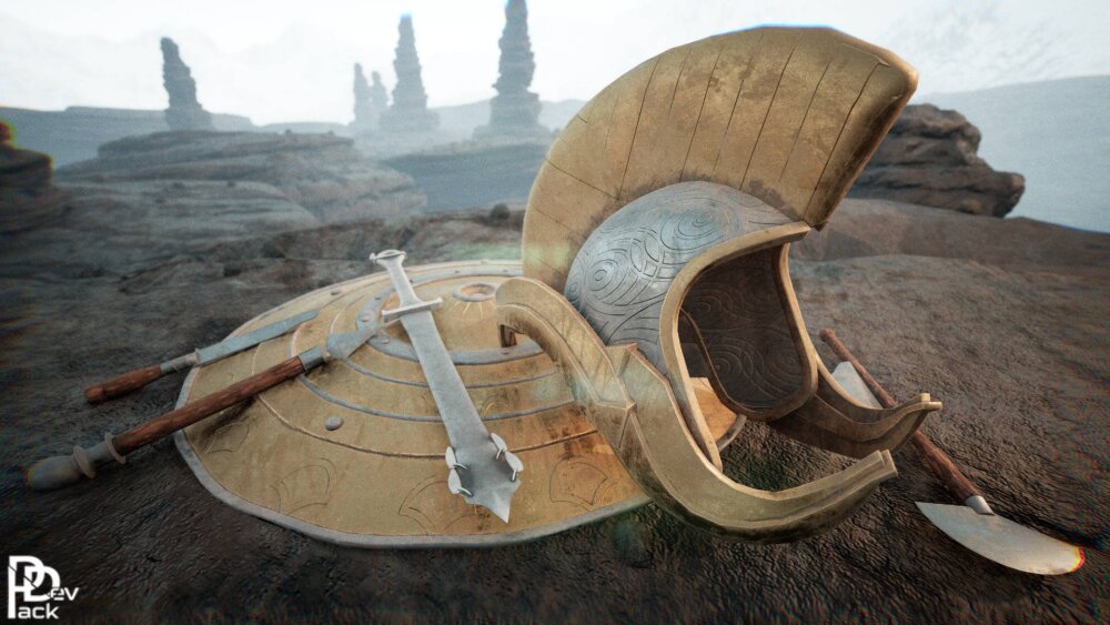 Spartan Weapons V2 23 Assets 3D model - Download Bladed Weapon on ...