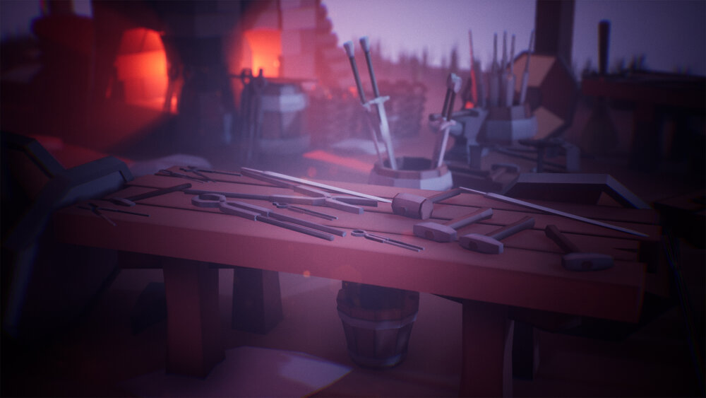 Stylized Medieval Forge 53 Assets 3D model - Download Game locations on ...