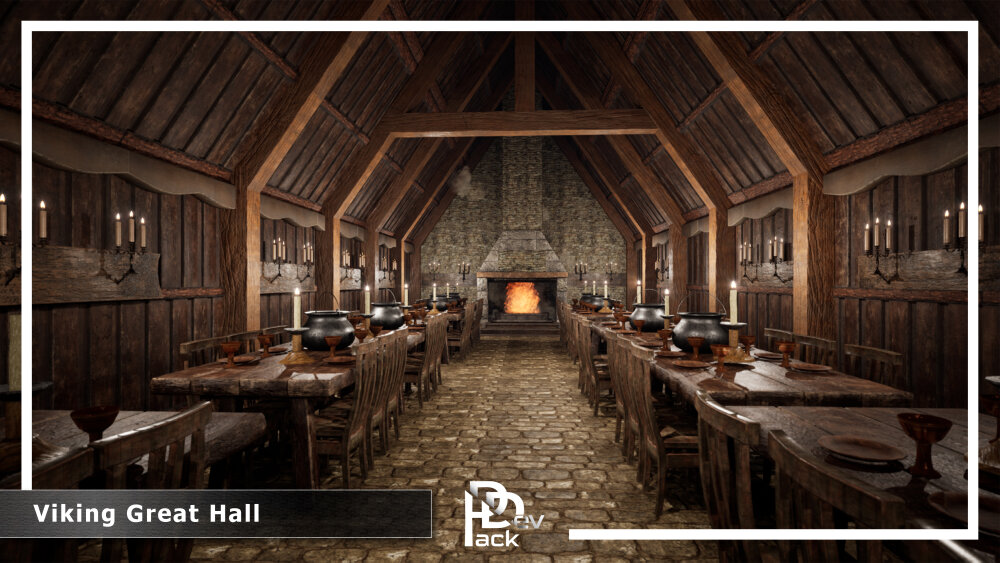 Viking Great Hall 44 Assets 3D model - Download Game locations on ...