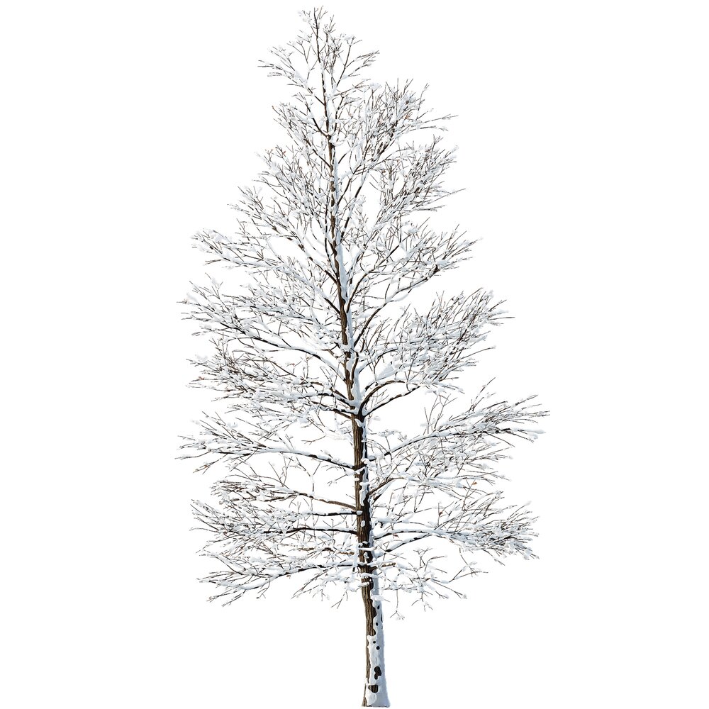 AV Plants Oak Tree Winter Snow Tree 3D model - Download Trees on ...