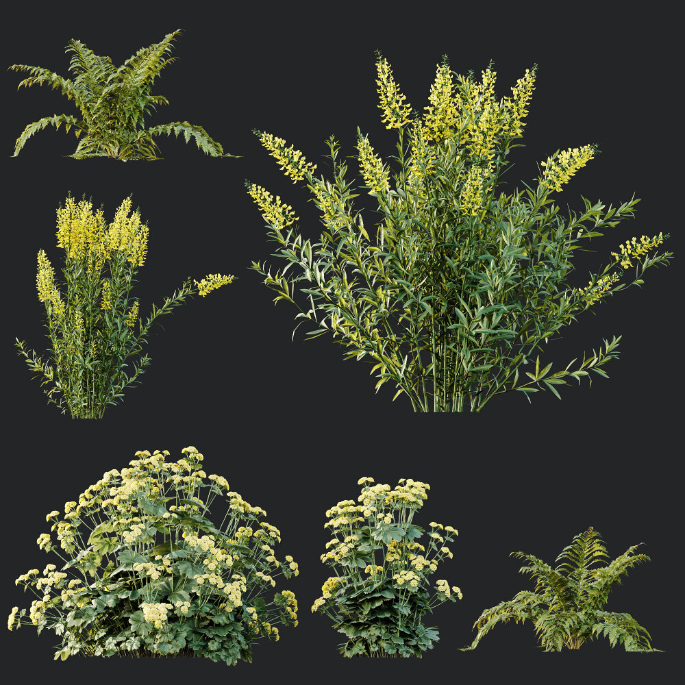 AV 10 Different Colorful Spring Bushes 3D model - Download Bushes on ...