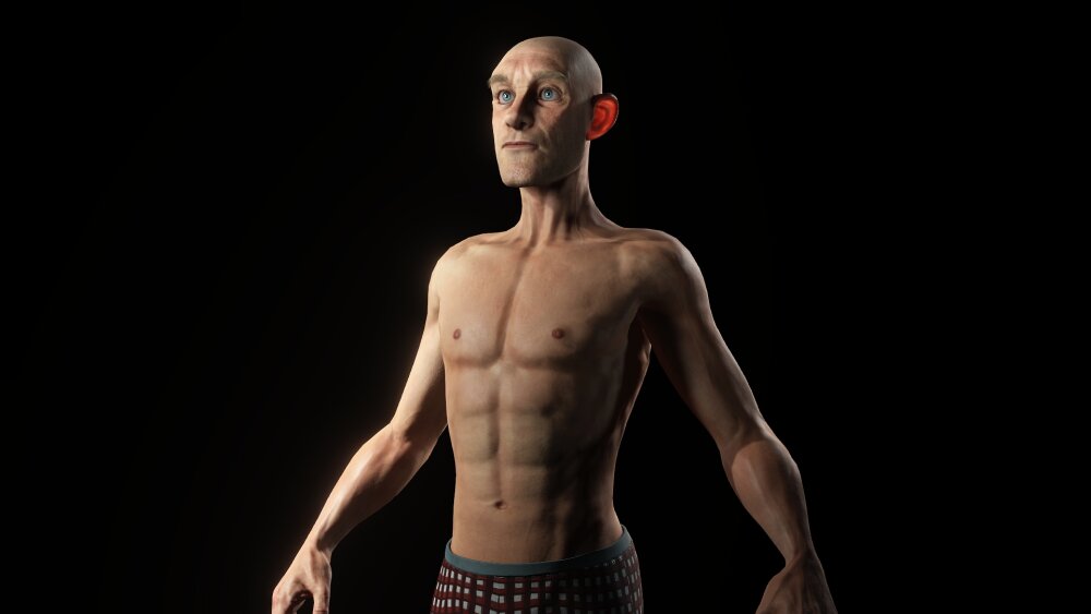 Realistic Cartoonish Old Man with Facial Moves 3D model - Download ...