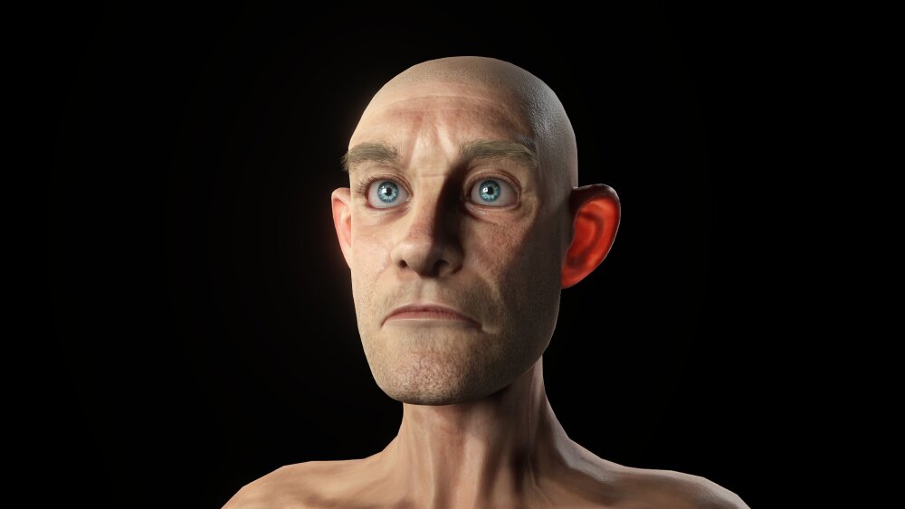 Realistic Cartoonish Old Man with Facial Moves 3D model - Download ...