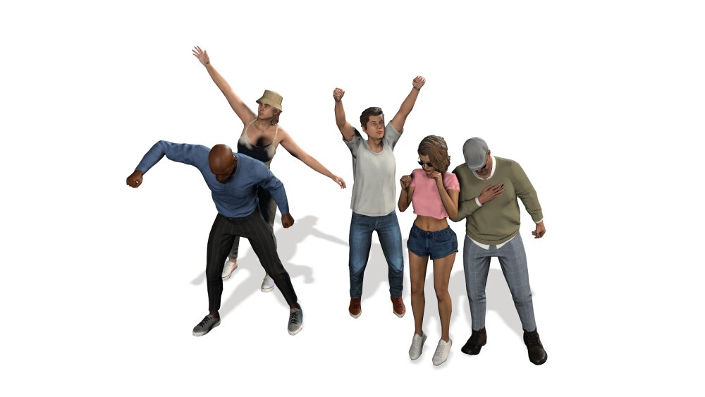 Low-poly Cheering Crowd 3D model - Download People on 3DModels.org