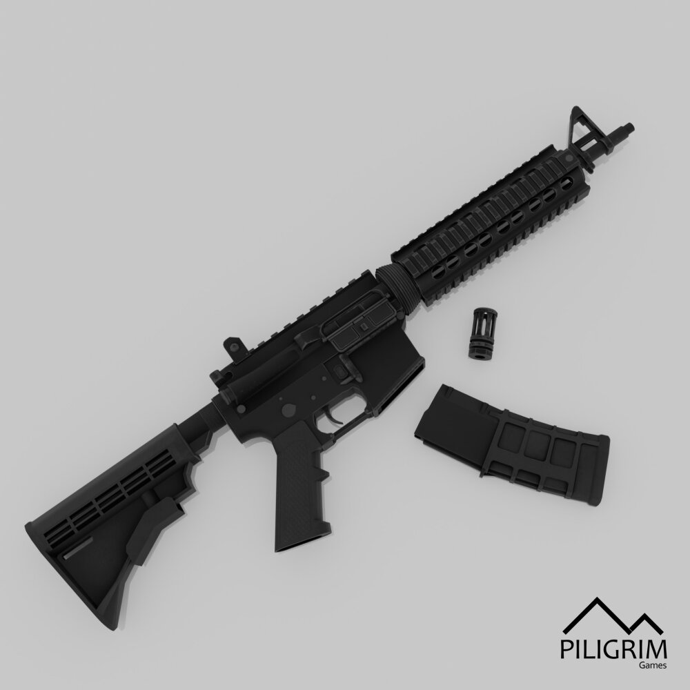 M4a4 Assault Rifle (game Ready) 3D model - Download Assault rifle on ...
