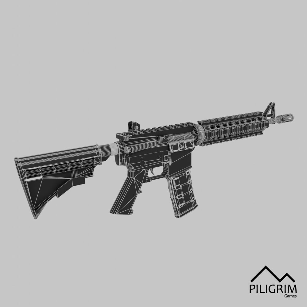 M4a4 Assault Rifle (game Ready) 3D model - Download Assault rifle on ...