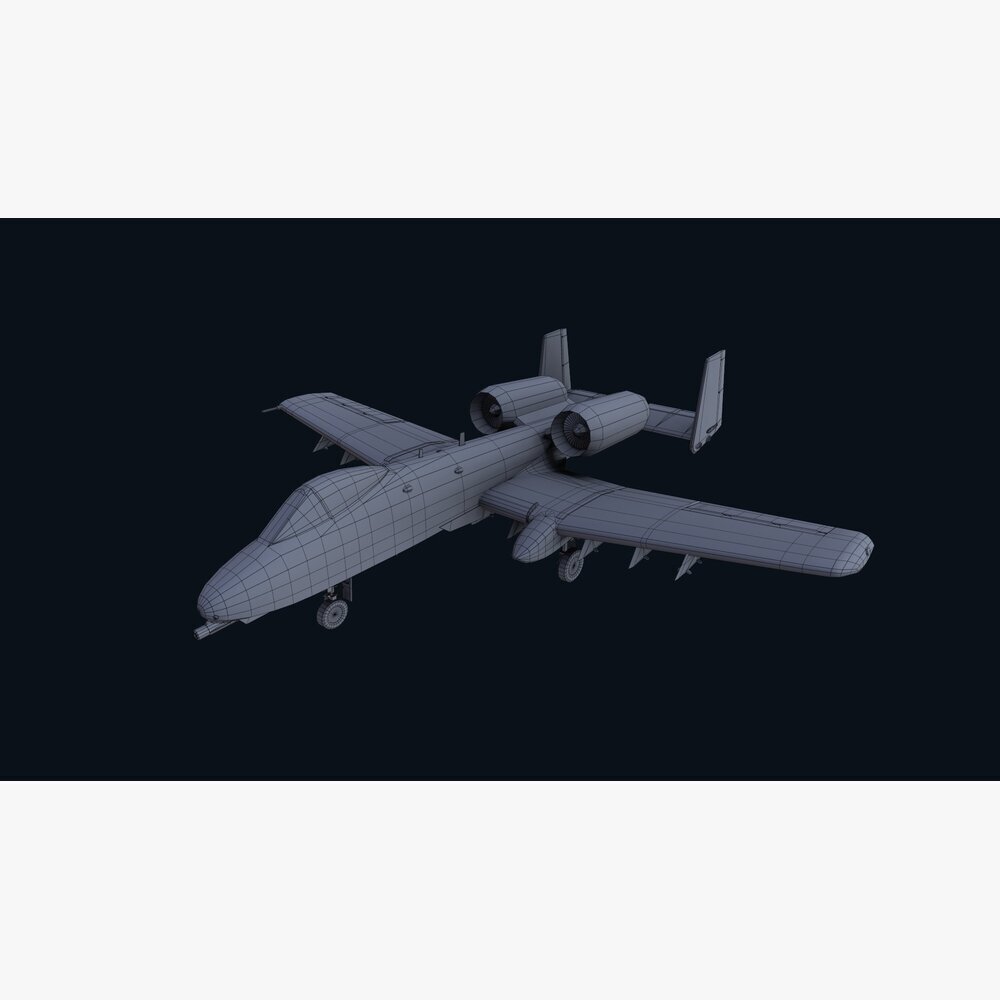 A10 Thunderbolt VR AR Low poly 3D model - Download Fighter on 3DModels.org