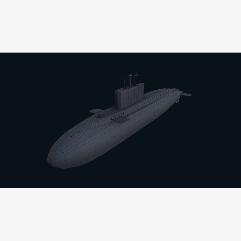 Kilo Class Submarine Vr Ar Low Poly 3D model - Download Submarine on ...