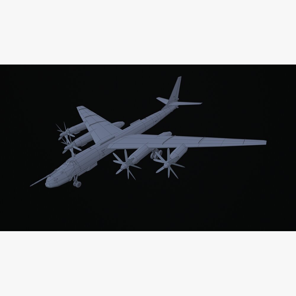 Tu 95 Vr Ar Low Poly 3D model - Download Bomber on 3DModels.org