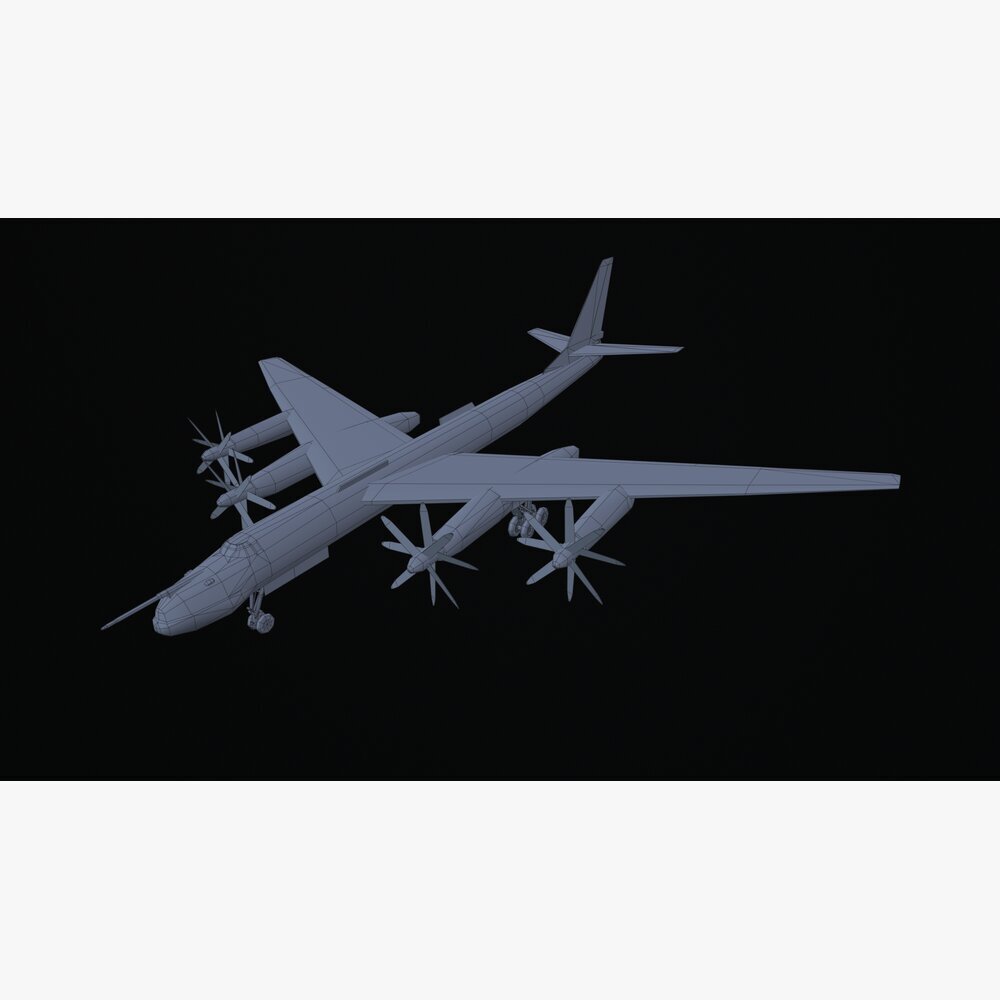 Tu 95 Vr Ar Low Poly 3D model - Download Bomber on 3DModels.org
