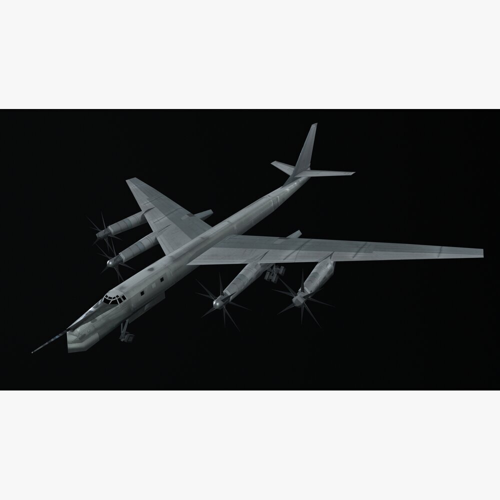 Tu 95 Vr Ar Low Poly 3D model - Download Bomber on 3DModels.org