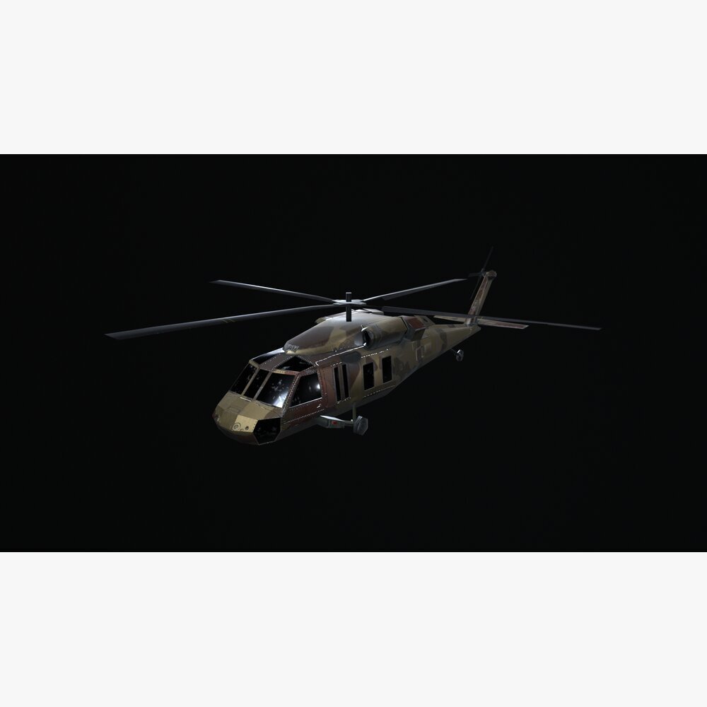 Uh60 Blackhawk Vr Ar Low Poly 3D model - Download Helicopter on ...