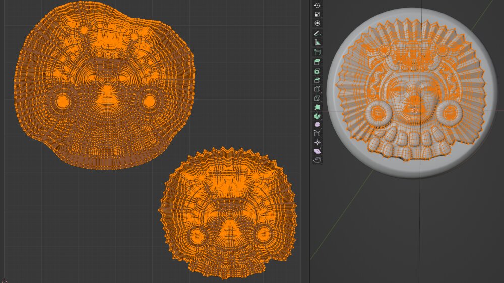 Rostro Azteca de Oro Modelo 3D - Descargar Monedas, Billetes on ...