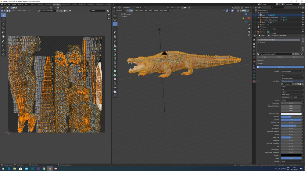 Alligator with Detailed Scales 3D model - Download Reptile on 3DModels.org