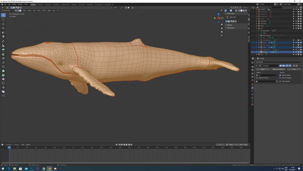 Humpback Whale with Detailed Fin and Tail Features 3D model - Download ...